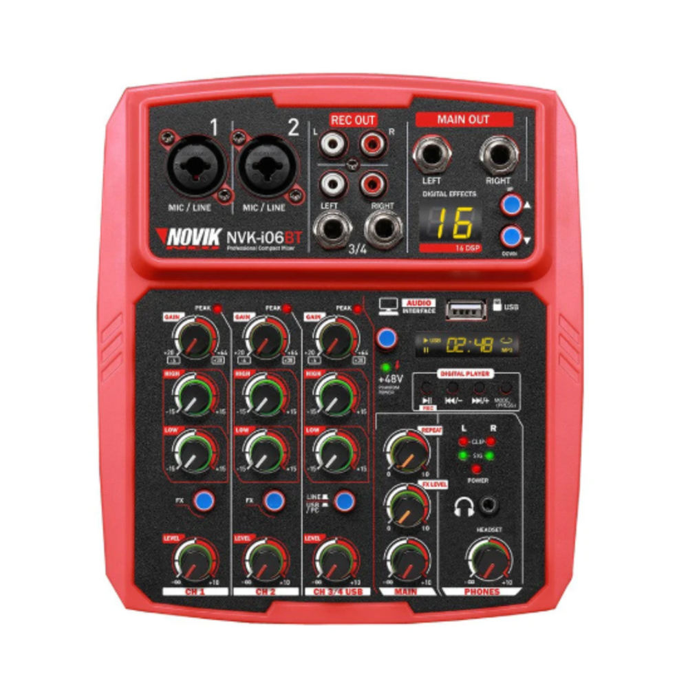 Novik Mixer Pasiva Nvk I06bt Red - All Music Store